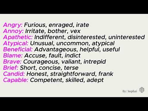 To improve your English skills with Synonyms Vocabulary words