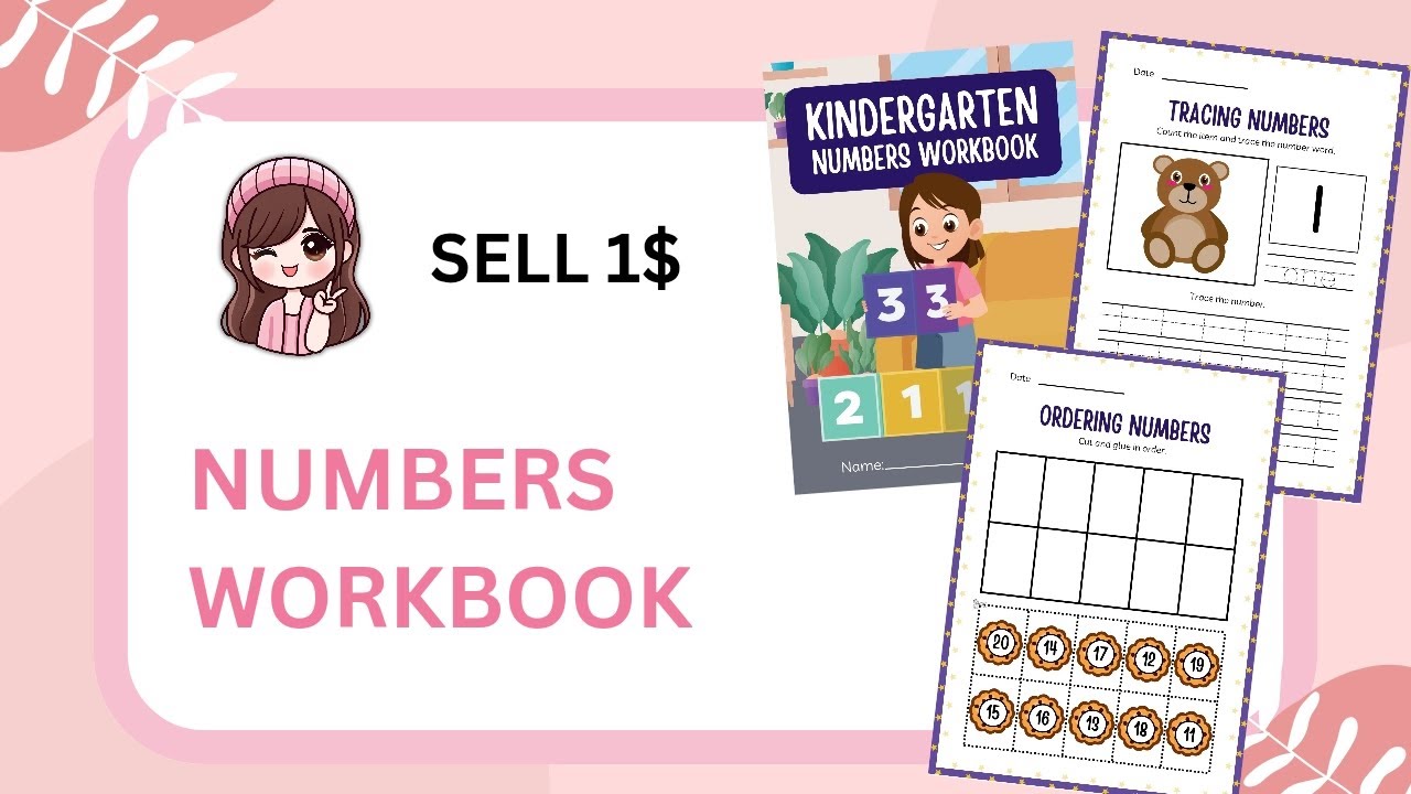 $1 Numbers Workbook for Kids | Tracing, Cut & Paste + PLR | Sell on Etsy/KDP