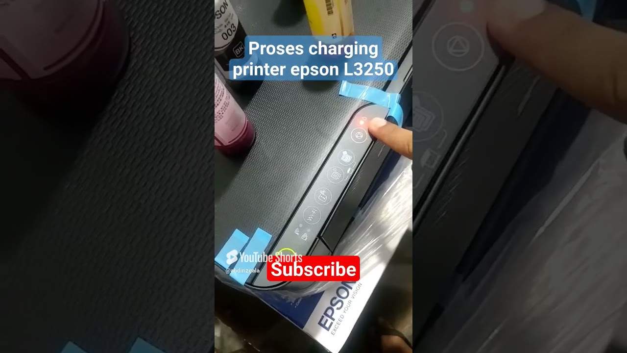 CARA CHARGING PRINTER EPSON L3250 | Proses pertama kali epson L3250 di nyalahkan