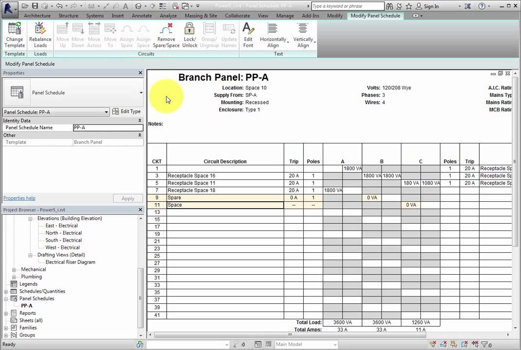 Creating Panel Schedules