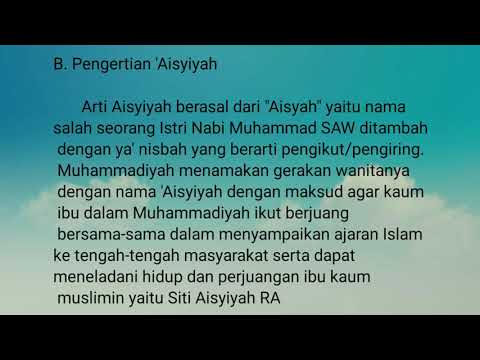 Kemuhammadiyahan / Latar Belakang Berdirinya Aisyiyah