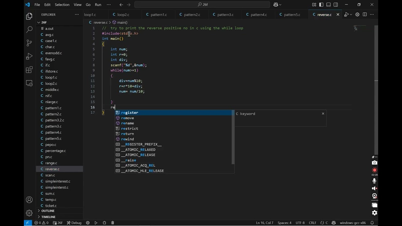 Reverse a Positive Number Using a While Loop in Python