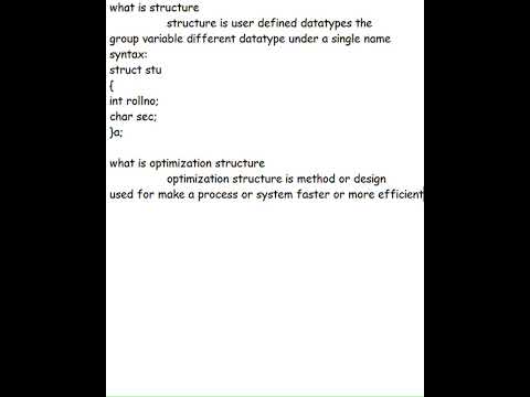 "Structure and Optimization in C Programming | Learn Structs & Performance Tips" #coding #program