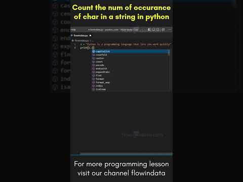 Count the num of occurance of char in a string in python #shorts