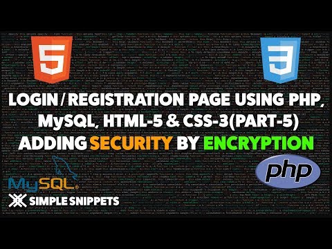 Learn Login and Registration page in PHP and MySQL Part 5 Add Security by MD5 Encryption on ...