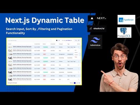Dynamic Table in Next JS Tutorial: Setting Up Project and Building Frontend for Filters (Part 1)