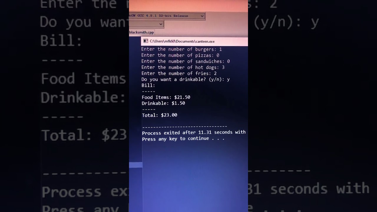 canteen output c++#coders #codemasters #coding #codinglife #codingninja #codelife #code #coders #cpp