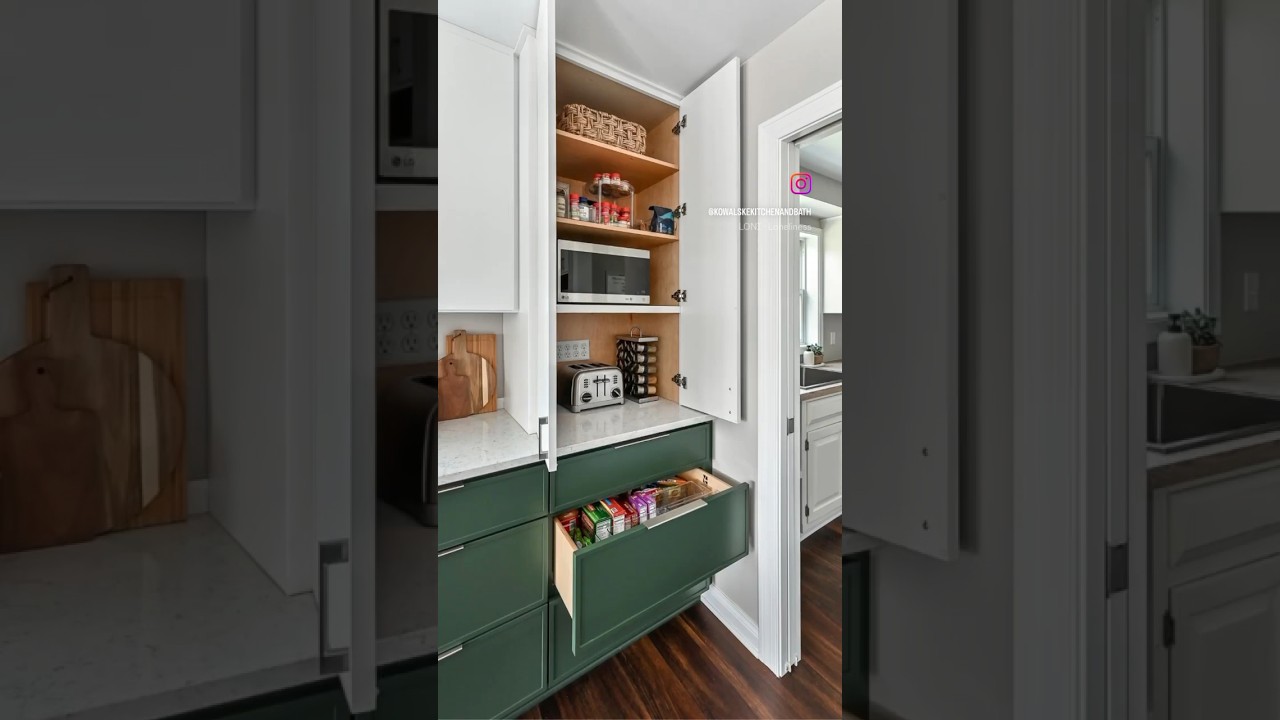 Contemporary kitchen with green cabinets #kitchendesign #kitchenremodel #cabinet #interiordesign