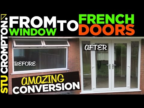 French door conversion, how to remove window