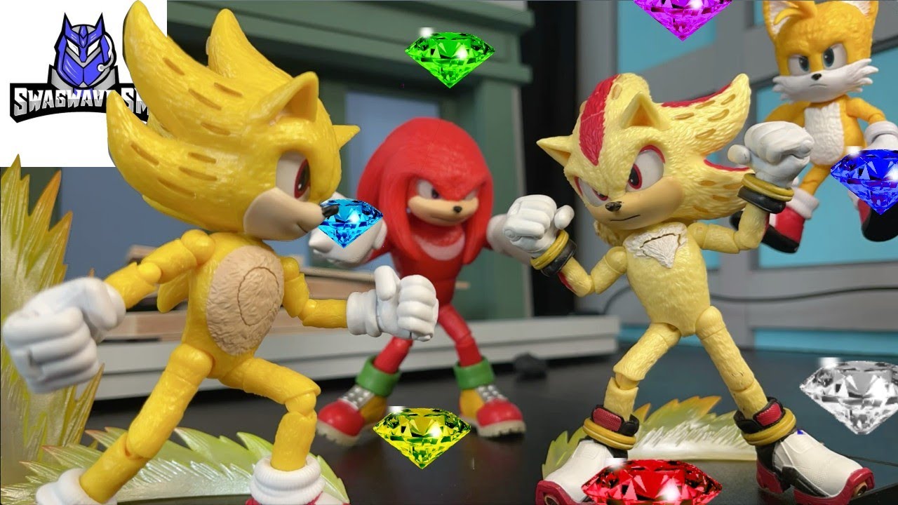 Super Sonic vs Super Shadow (Ultimate Battle 2!)- Sonic Stop Motion Animation #sonic #animation