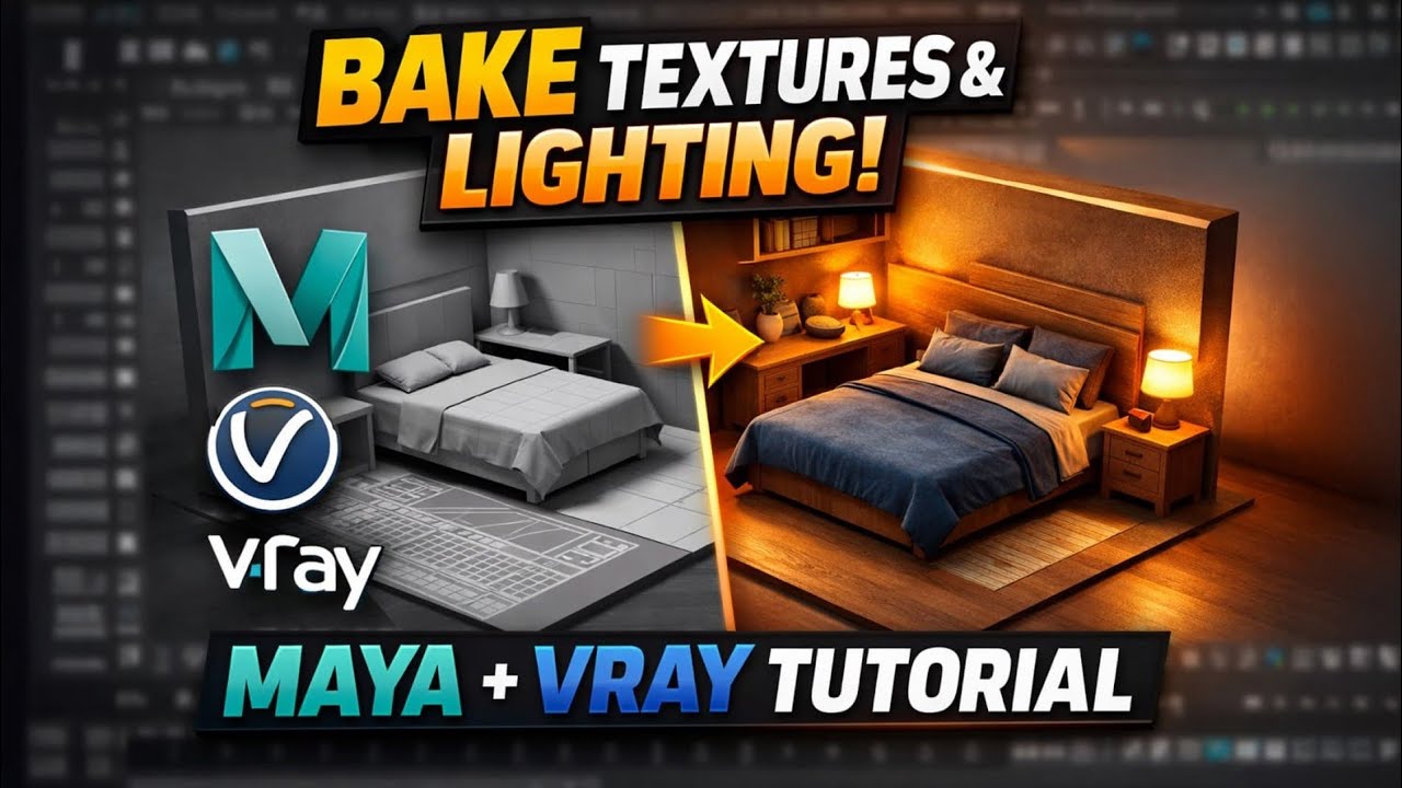 Maya Lighting Bake Tutorial | V-Ray Texture & Light Baking