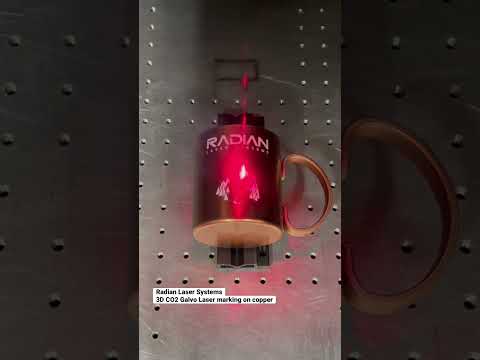 3D CO2 Galvo Laser Marking on Copper cup