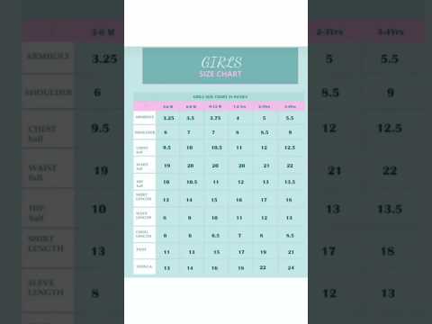Baby girl's and boy's size chart/measurements sheet/ 0M to 14 year #viralvideo #trendy