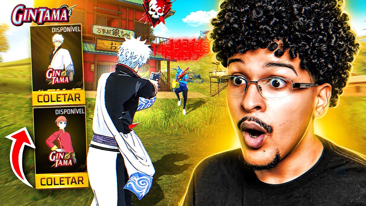 The best partnership has arrived! I tested the new Gintama skins in Free Fire! 😍