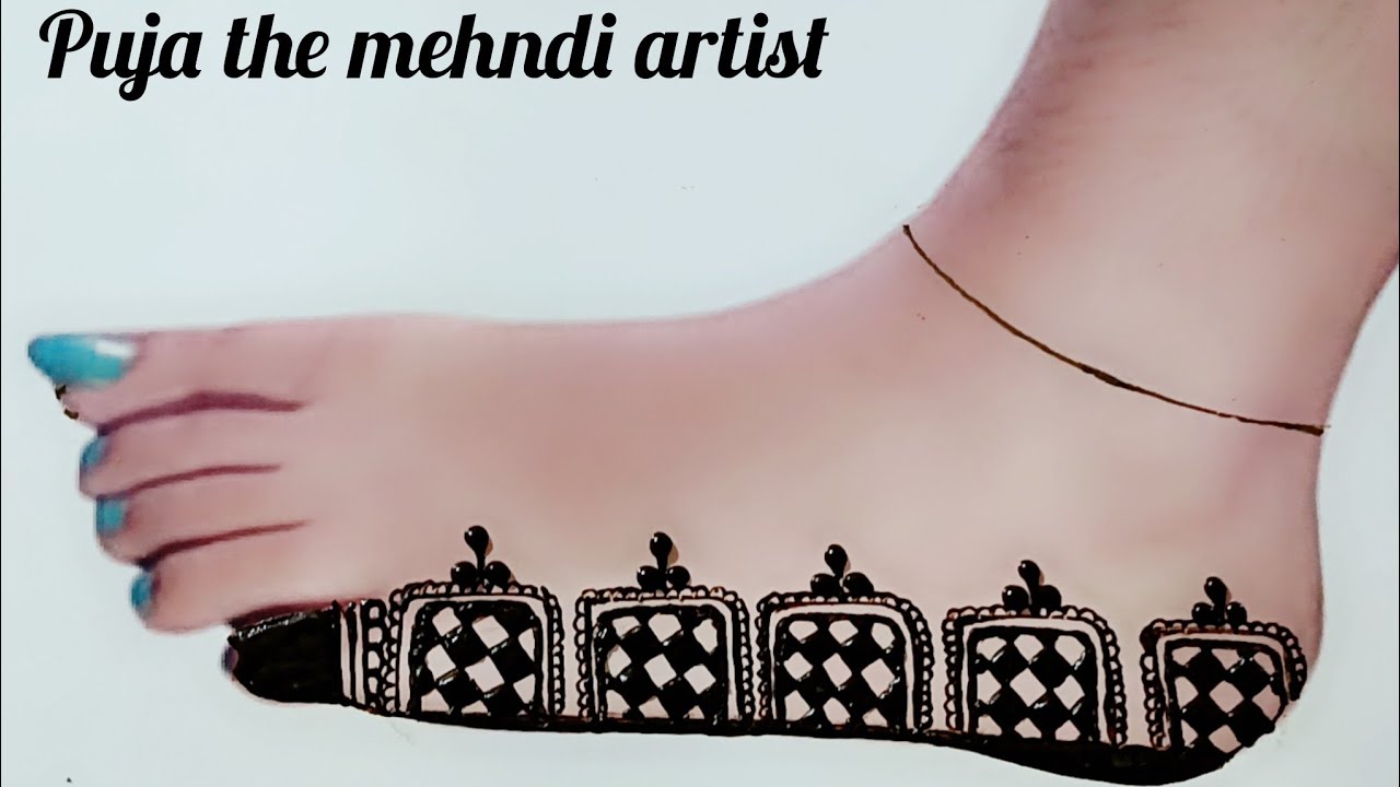 Easy Border Feet Mehndi Design || foot mehndi design simple || pairon ki mehandi || mehndi design|