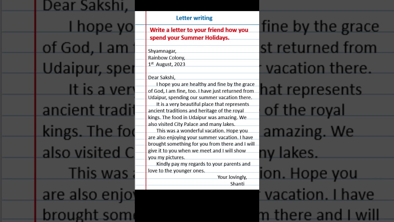 Write a letter to your friend how you spend your Summer Holidays |letter to a friend #letterwriting