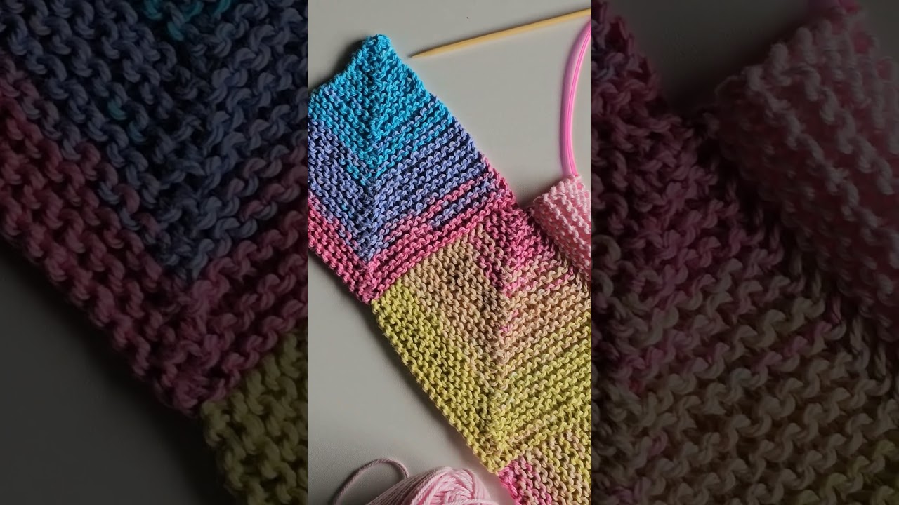 Mitres square baby blanket #knitting #babyknits #inthemaking #varigated #yarn