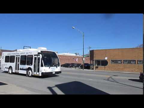 E B Midway Airport Shuttle bus. Chicago IL. April 2019.