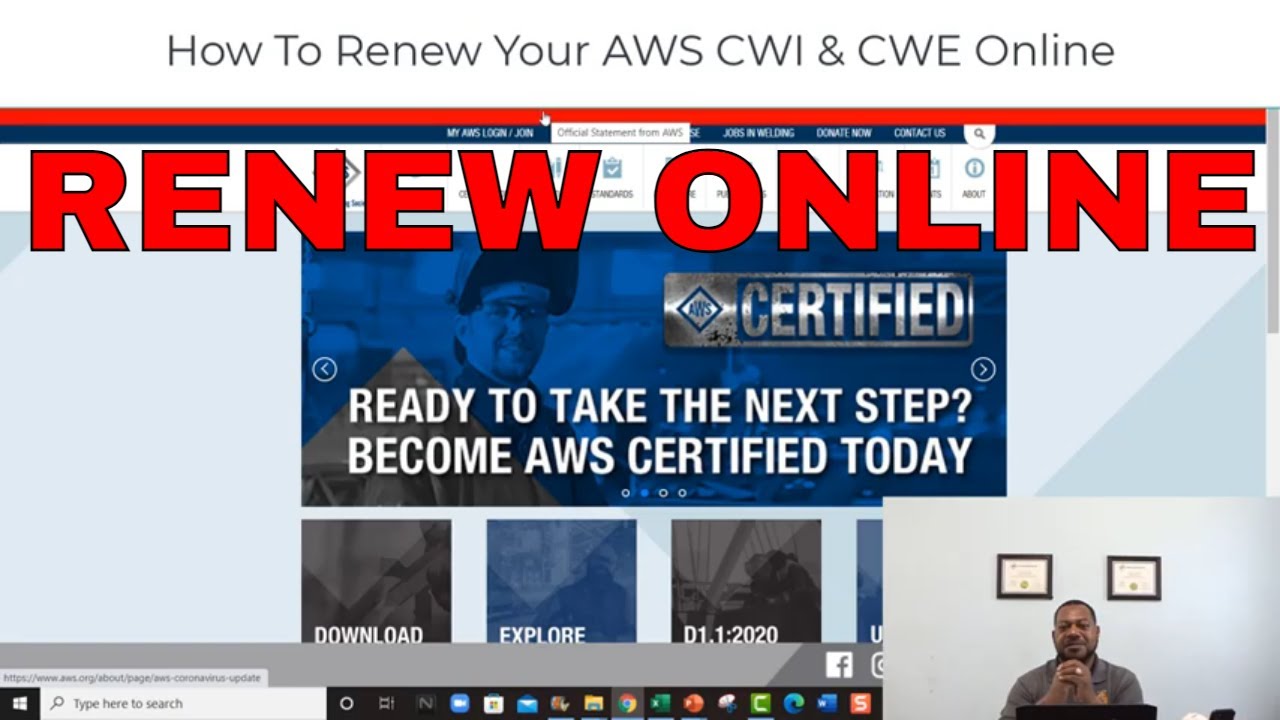 How To Renew Your AWS CWI and CWE online due to the Covid-19 Pandemic