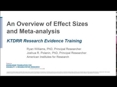 [Webcast 69] An Overview of Meta-Analysis and Effect Size