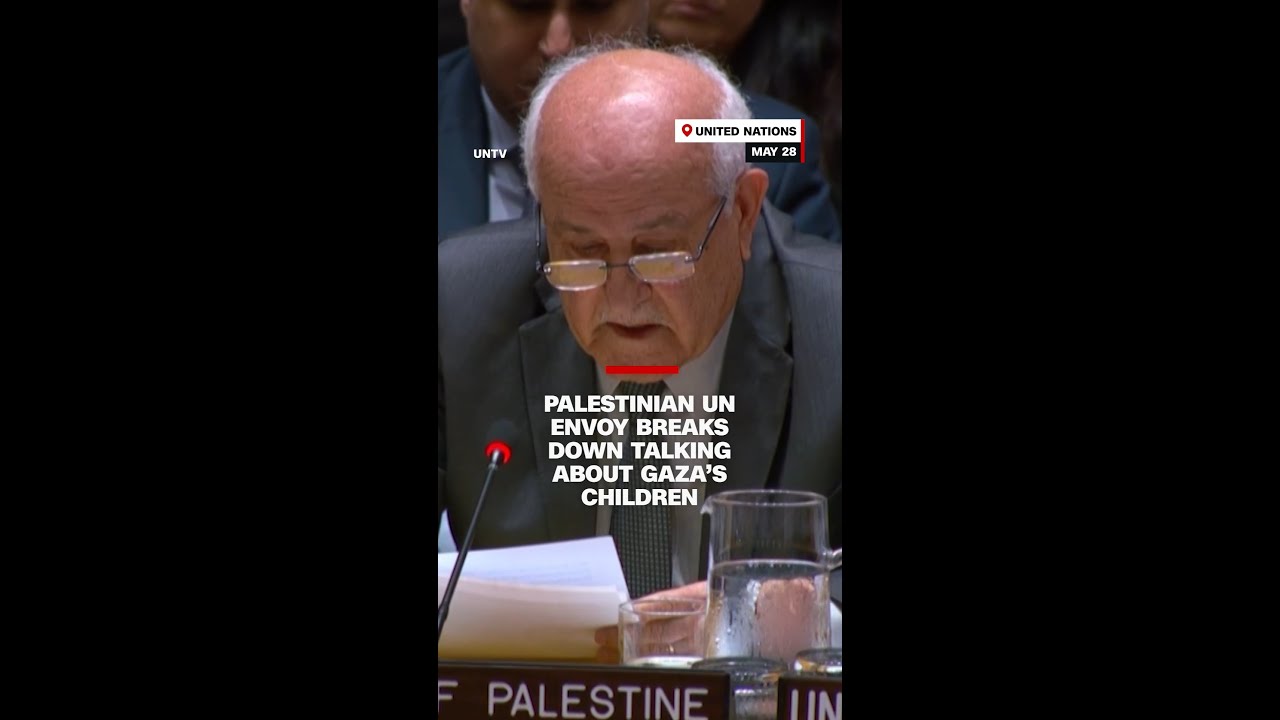 Palestinian UN envoy breaks down talking about Gaza’s children