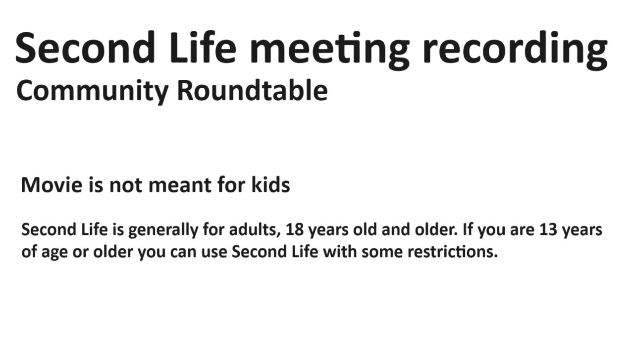 Second Life: Community Roundtable meeting (20 May 2024)