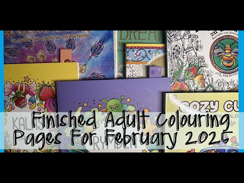 Finished Adult Colouring pages for February | Adult Coloring
