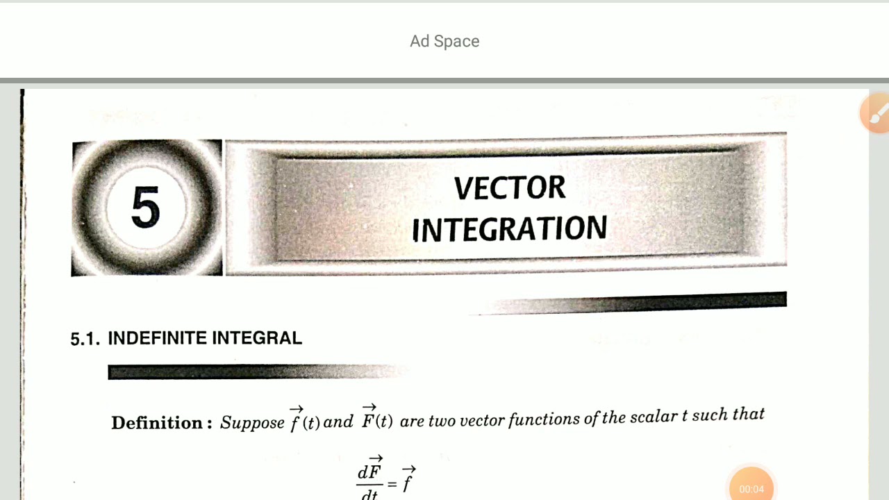 B.A/B.Sc1st 2nd sem unit 4th lecture 1st chapter 5, vector integration vector calculus