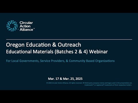 Oregon Education & Outreach: Education Materials (Batches 2 & 4)