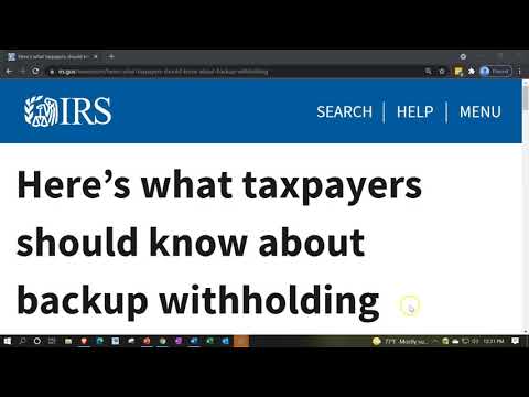 IRS Tax Tip - Here’s what taxpayers should know about backup withholding