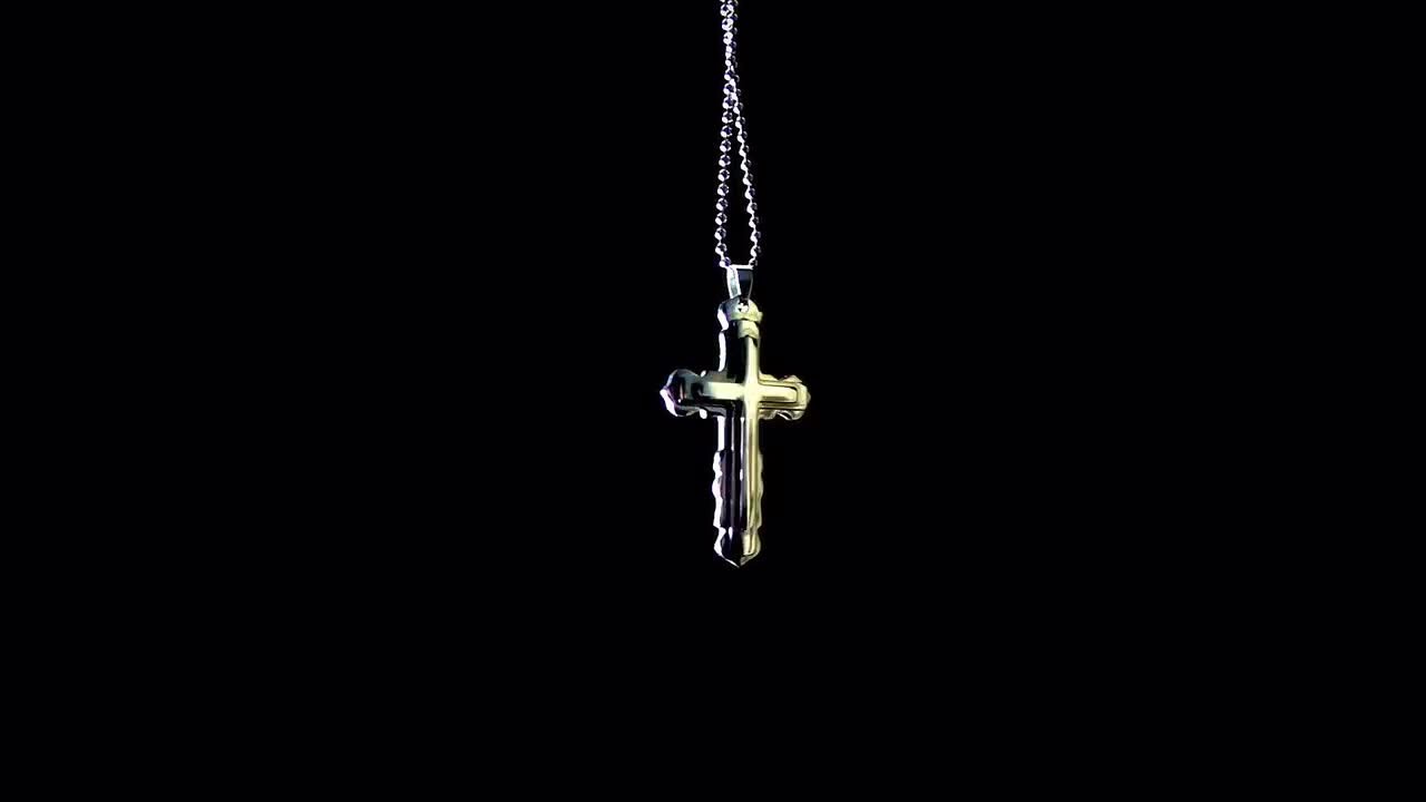 Christianity Religion Symbol Cross Spinning Stock Video