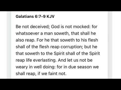God is not mocked. You reap what you sew.