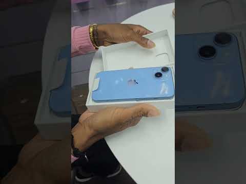 iPhone 14 Blue Unboxing 💙 @ghubmobile #smartphone #retro #unboxing