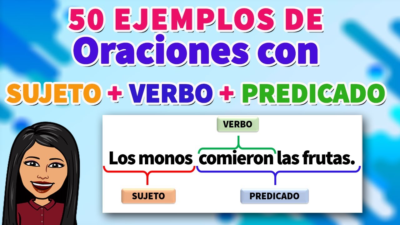 50 Ejemplos De Oraciones con SUJETO VERBO PREDICADO I Sujeto +📗😄 Verbo + Predicado
