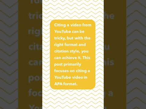 Citing a youtube video APA