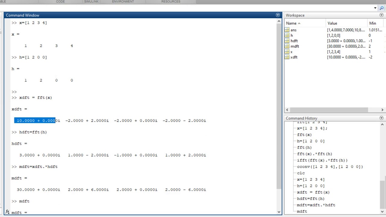 Circular convolution using FFT    matlab