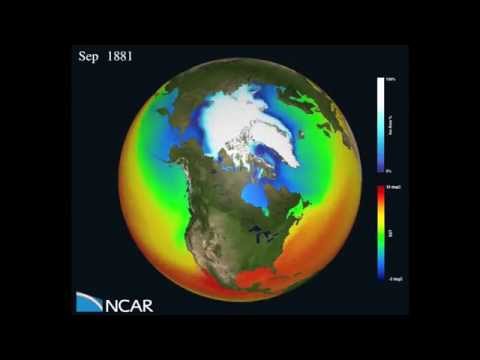 Watch Arctic sea ice vanish by 2100 - NCAR Computer Model Visualization