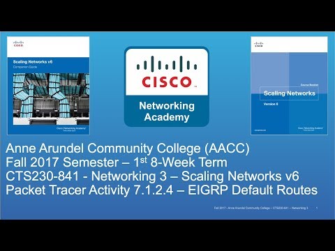 AACC - CTS230 - Scaling Networks v6 - Fall 2017 - EIGRP Default Routes 7.1.2.4 - Week #5