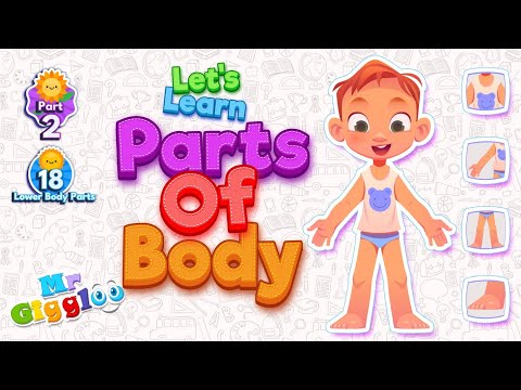 18 Lower Body Parts for Kids | Learn Body Parts Names & Spellings with Fun Animation