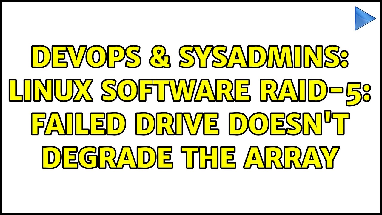 DevOps & SysAdmins: Linux software RAID-5: failed drive doesn't degrade the array