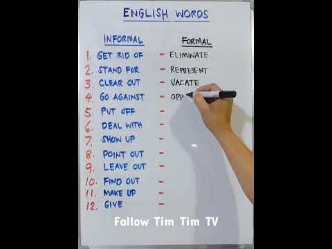 English Words: Informal to Formal