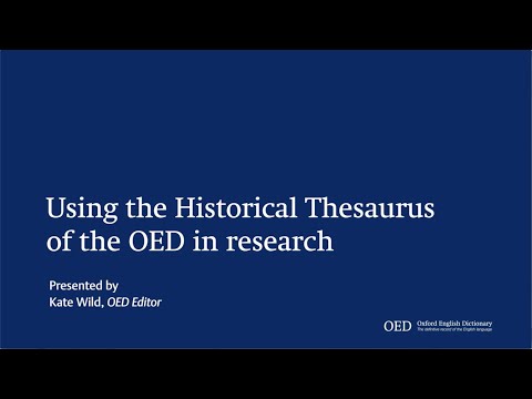 Historical Thesaurus of the OEDのご利用ガイド|研究での活用方法