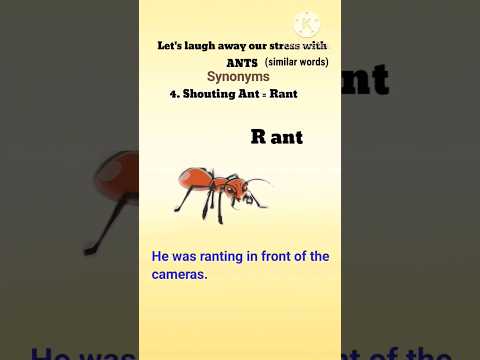Refine vocabulary & spellings with .... 'ant' words | Let's laugh away our stress with ANTS