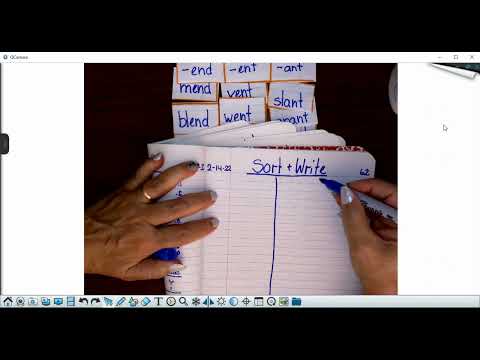 CCS Word Sort 62, -end, -ent, -ant, Writing Words, Day 3