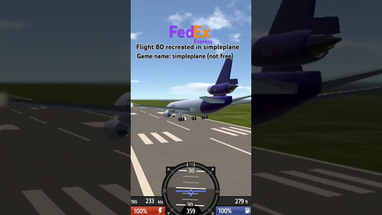 FedEx Express Flight 80 #aviation #planecrash #shorts #simpleplanes #turbopropfs