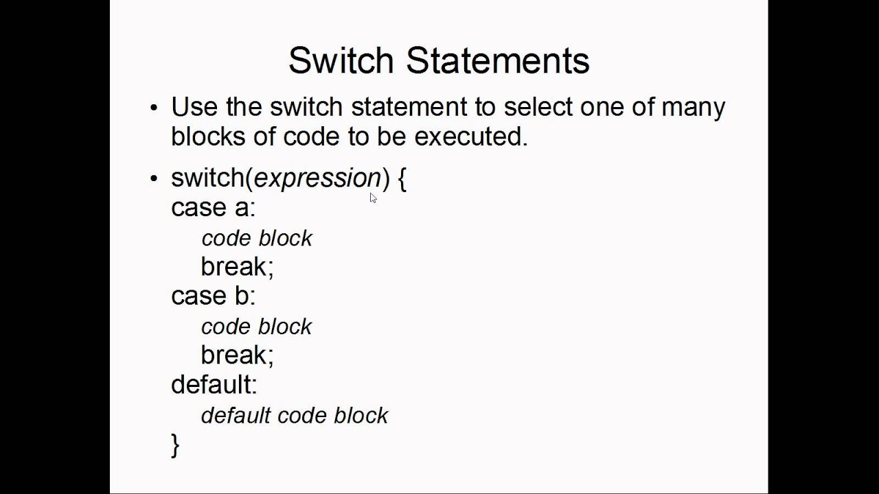 Java If and Switch Statements - AP Computer Science Lesson 4