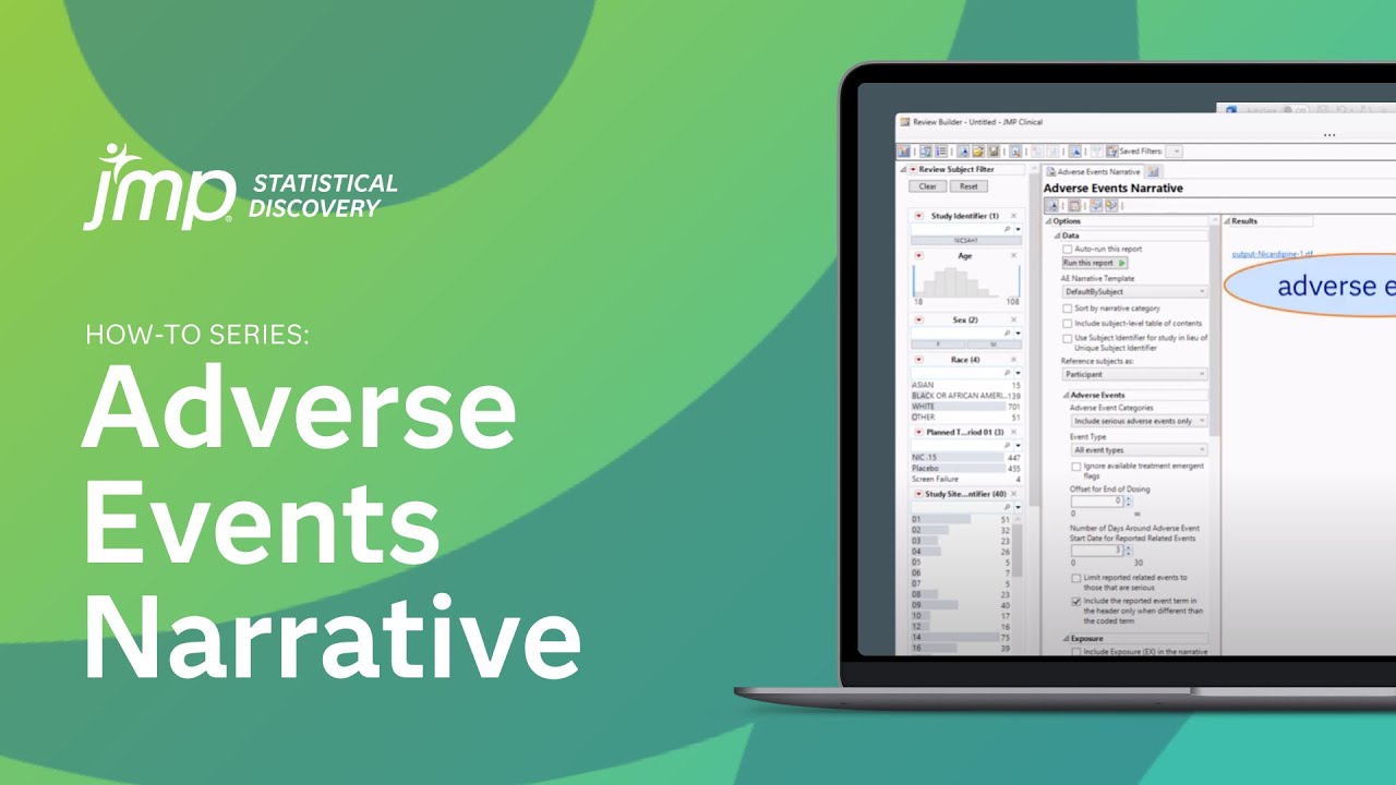 How to Generate an Adverse Events Narrative in JMP Clinical