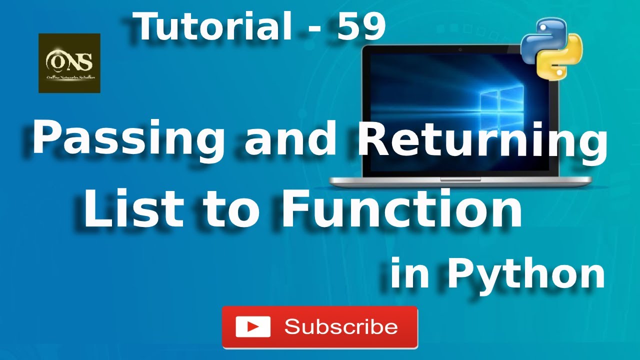 Passing and Returning List to Function in Python || Tutorial - 59 || Python Tutorial
