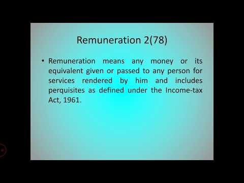 Remuneration- 2(78) of Companies Act, 2013