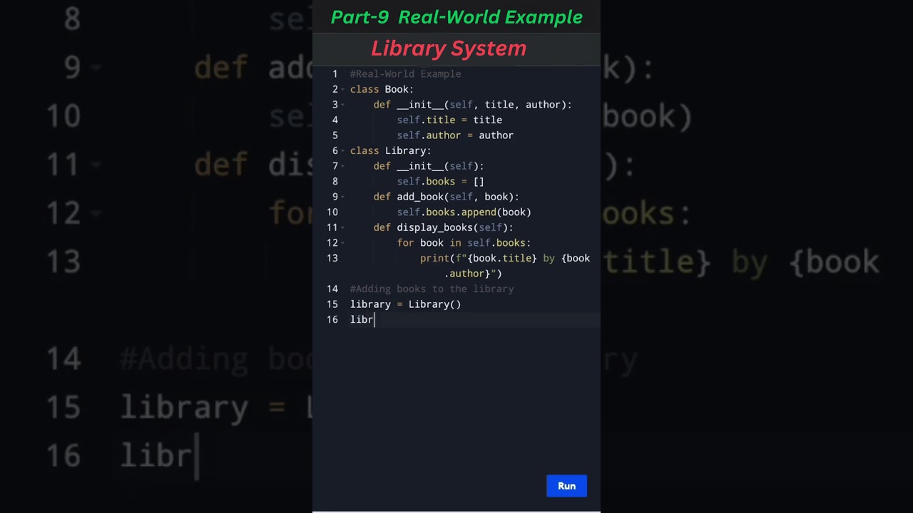 Python OOP Real-World Example: Library System 📚 | Learn Classes & Objects #coding #learning #tricks